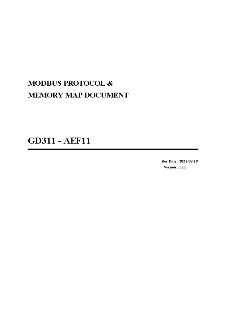 Gd311-Aef11 Modbus Rtu Map V1.11 | PDF | Electronics | Computer Hardware