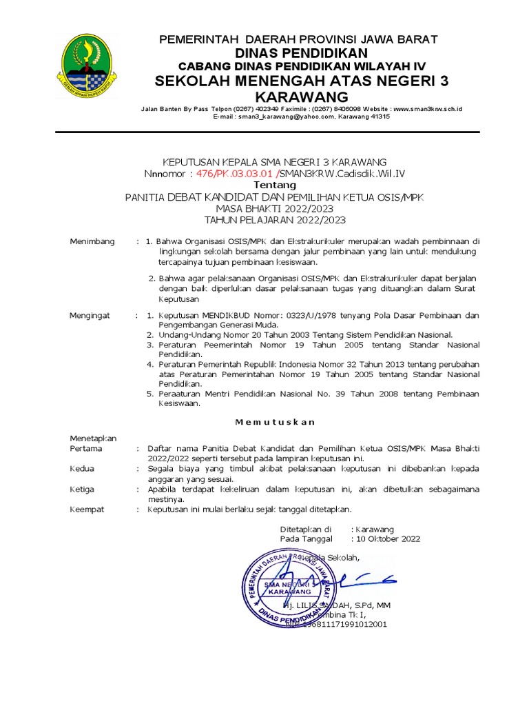 SK Pemilos 2022 2023 Revisi | PDF