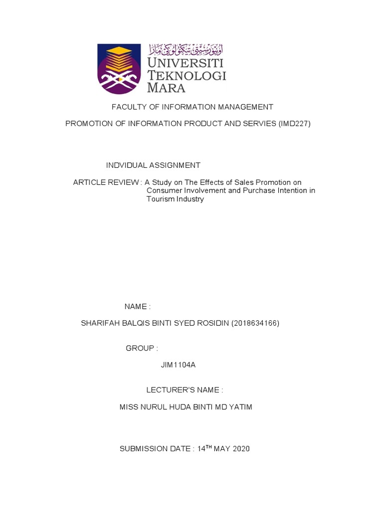A Study on The Effects of Sales Promotion on Consumer Involvement and ... A Study on The Effects of Sales Promotion on Consumer Involvement and ...