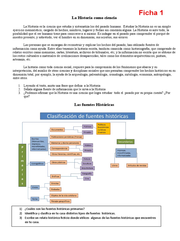 Ficha 1 La Historia Como Ciencia | PDF