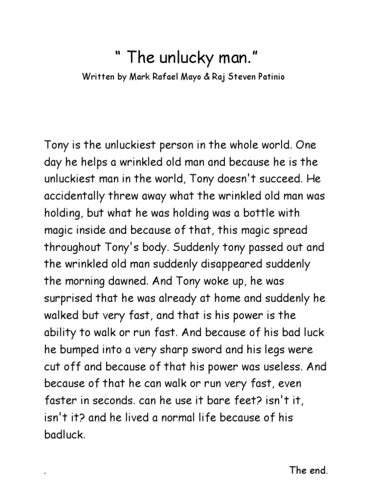 The Unlucky Man | PDF | Mystery, Thriller & Crime Fiction