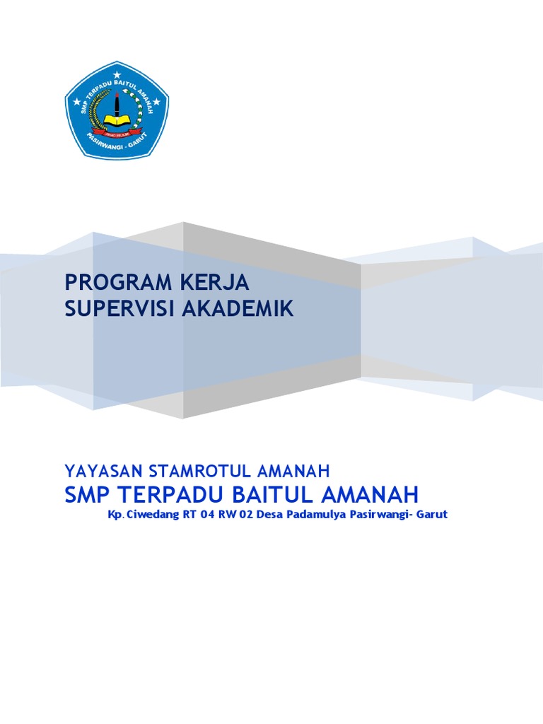 PROGRAM KERJA Supervisi Akademik | PDF