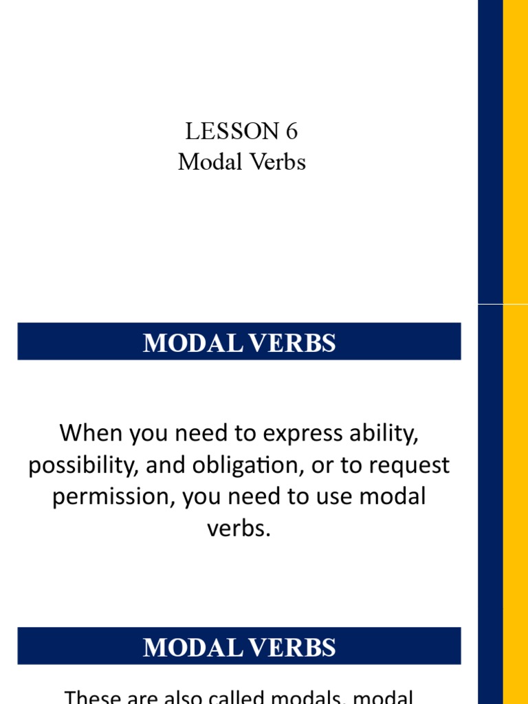 Lesson 6 Q2 Modal Verbs | PDF | Verb | Semantic Units