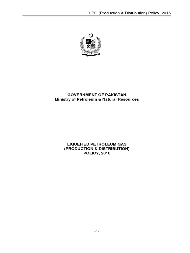 LPG Production and Distribution Policy 2016 | PDF | Liquefied Petroleum ...