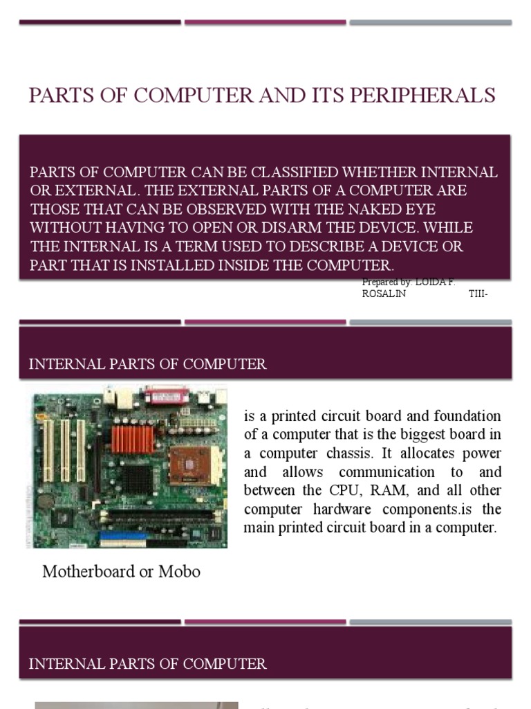 ICT 10 - PARTS OF COMPUTER and ITS PERIPHERALS | Download Free PDF | Usb Flash Drive | Computer ...