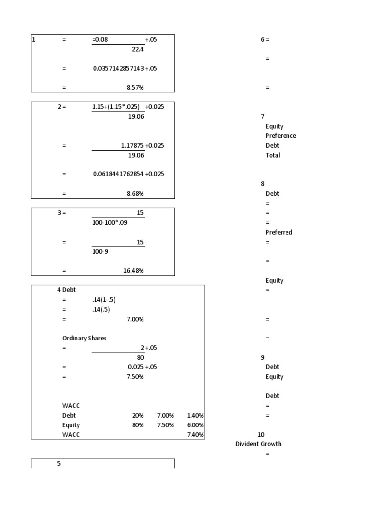 4.1 Cost of Capital Exercise Computation | PDF | Cost Of Capital | Corporations