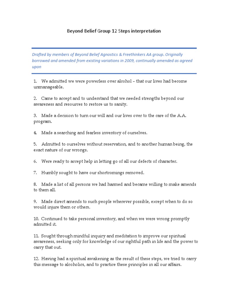 Step 7 Interpretation in AA's 12 Steps | PDF | Twelve Step Program ...