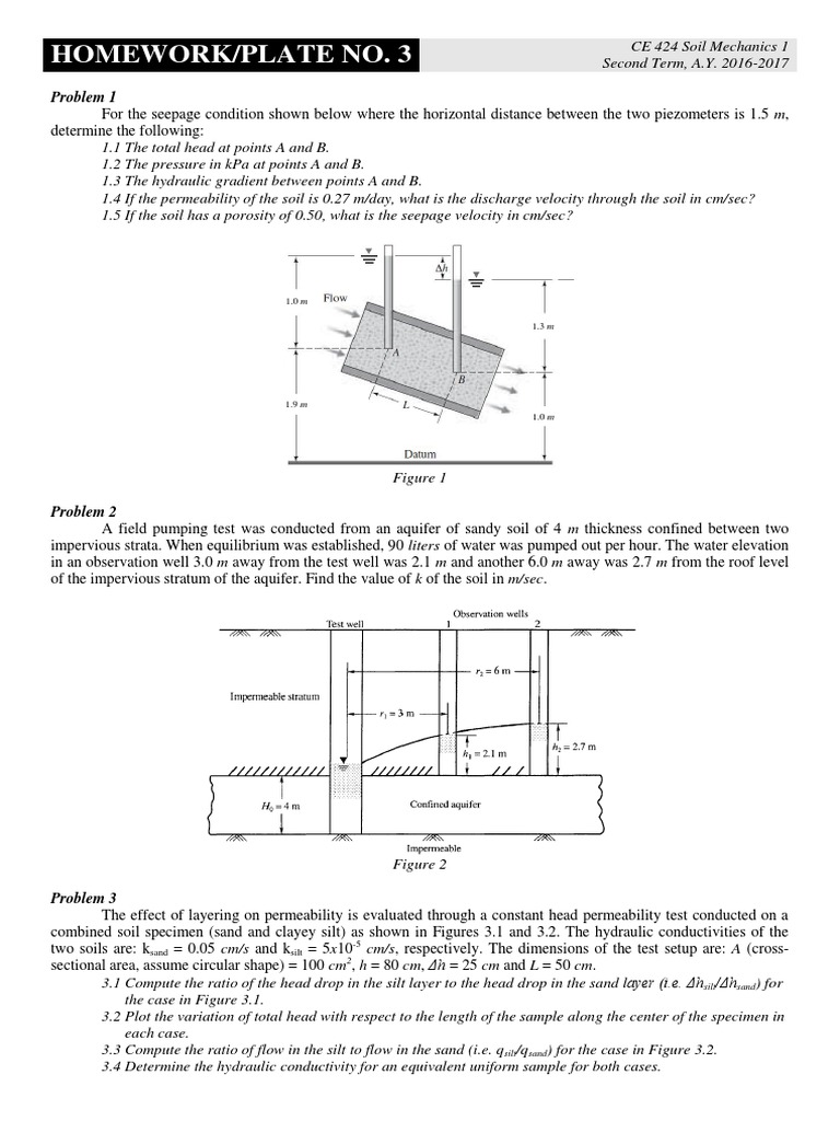 Soil Mechanics 1 Homework Problems | PDF | Soil Mechanics | Soil