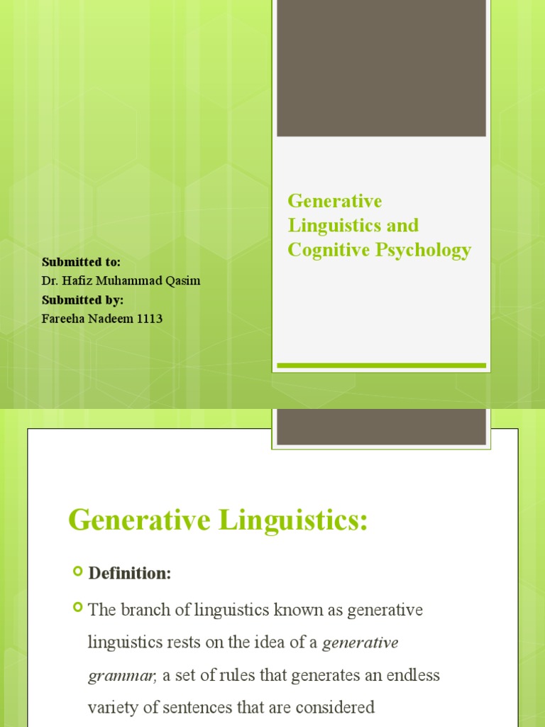Generative Linguistics and Cognitive Linguistics | PDF | Cognitive ...