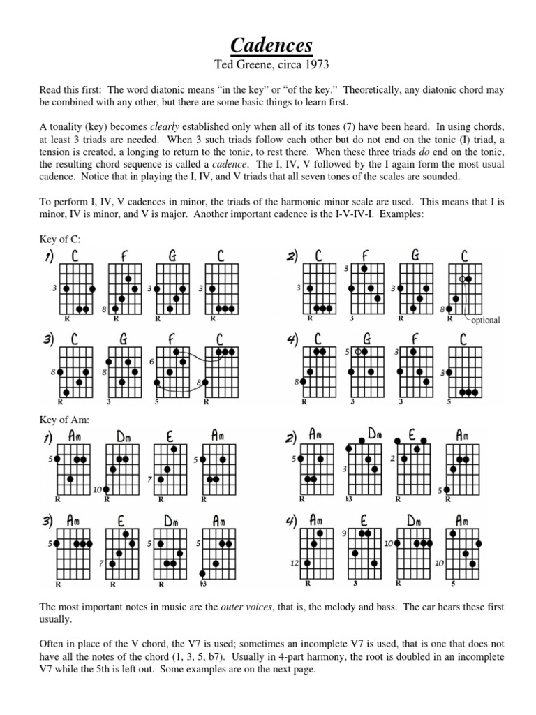 Understanding Musical Cadences | PDF | Chord (Music) | Minor Scale