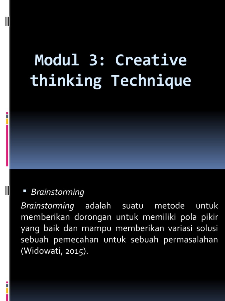 Sesi 4 Creative Thinking | PDF | Pengembangan Diri | Sains & Matematika