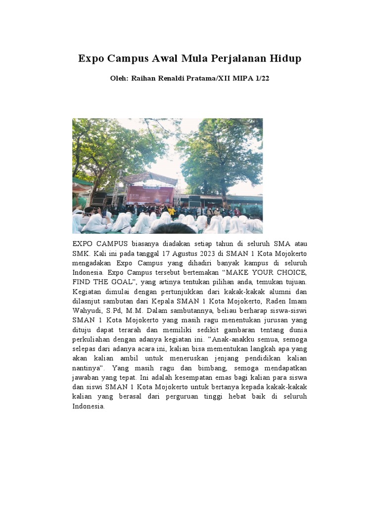 Expo Campus 2023: Pilihan Pendidikan Siswa | PDF | Ilmu Sosial ...