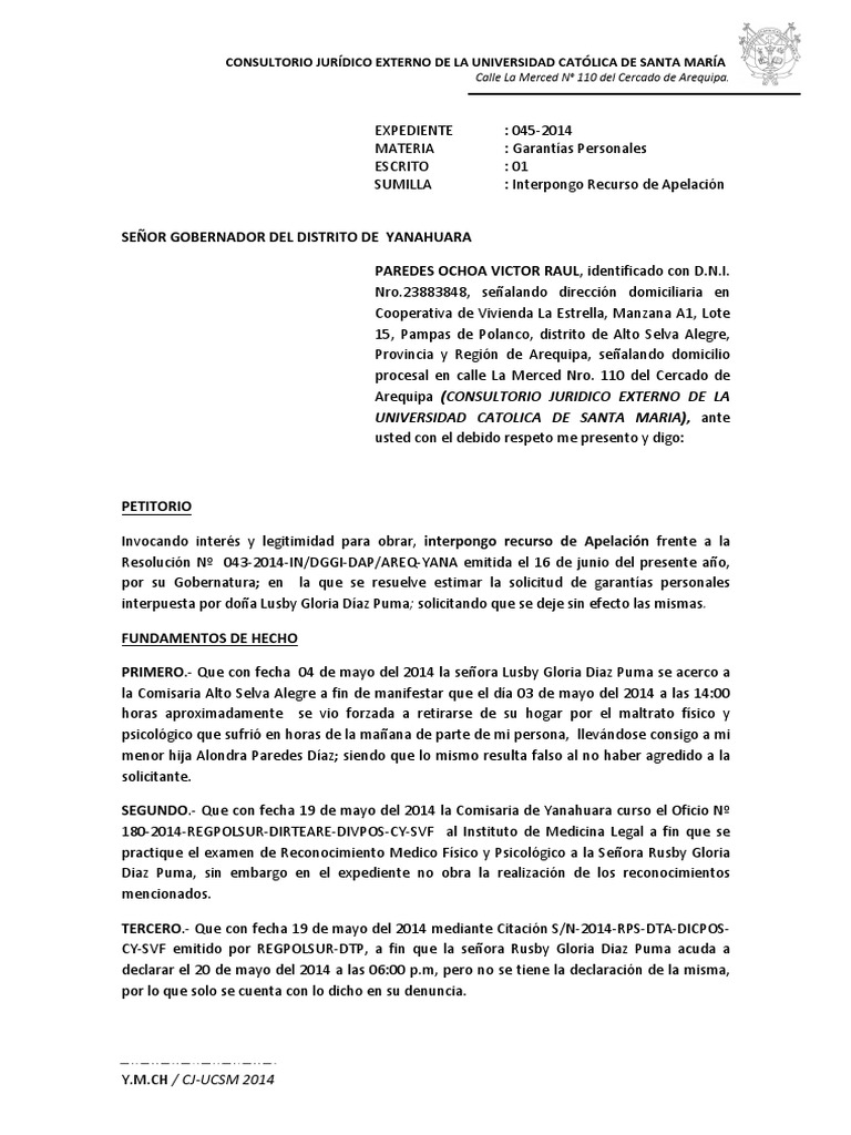 Recurso de Apelacion | PDF | Justicia | Crimen y violencia