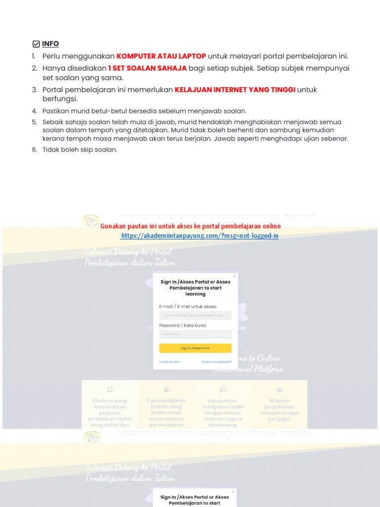 Panduan Ringkas Penggunaan | PDF