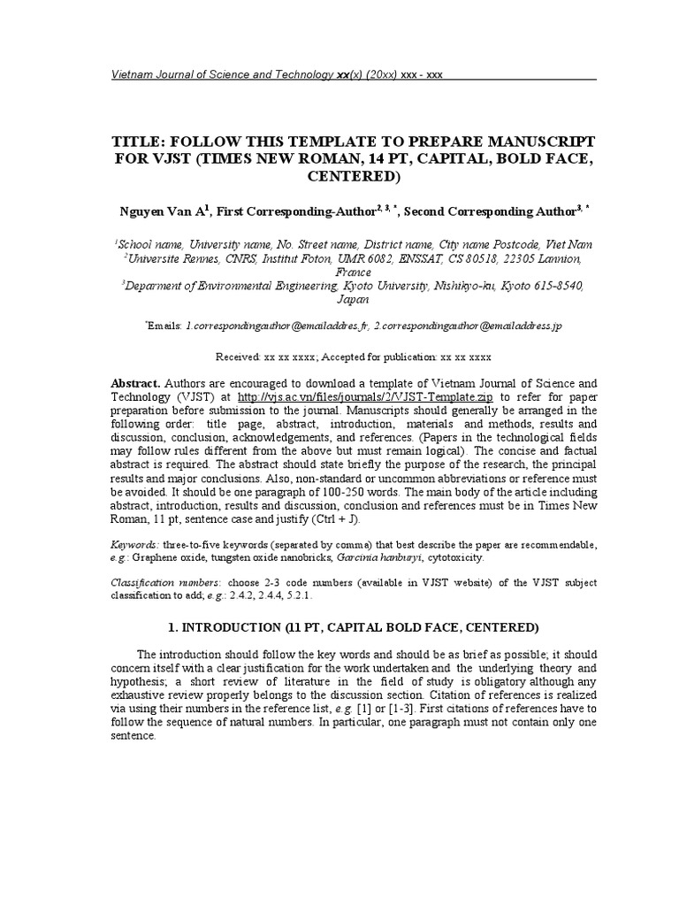 VJST Template | Download Free PDF | Methodology | Analysis