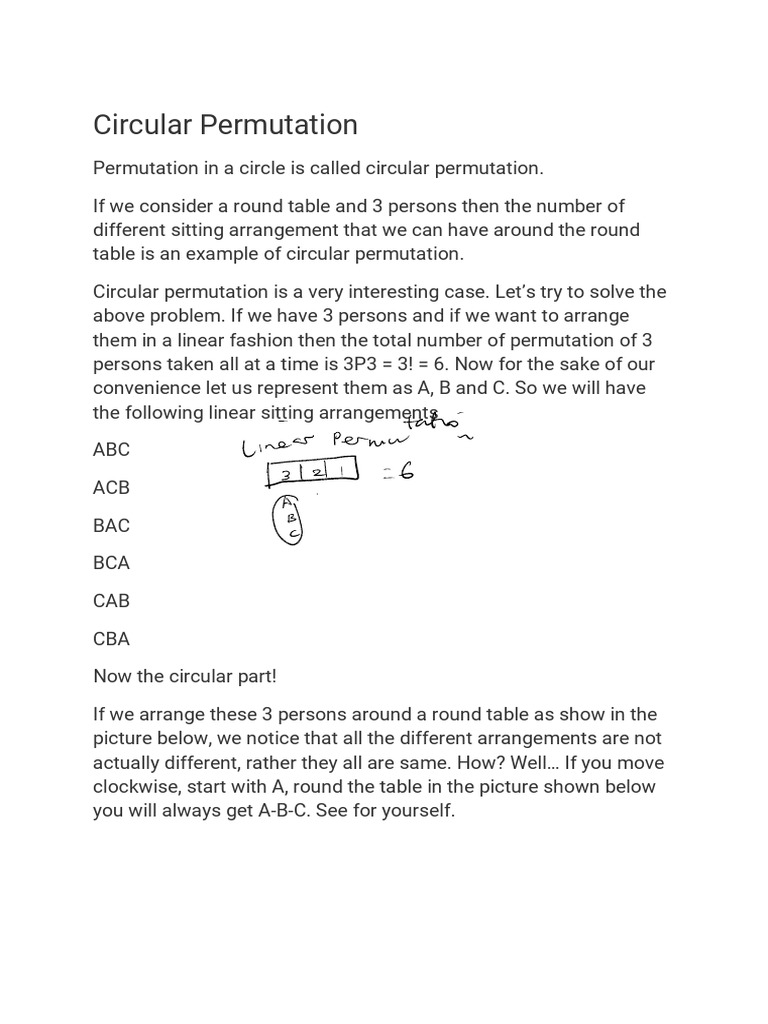 Circular Permutation | Download Free PDF | Permutation | Mathematical Analysis