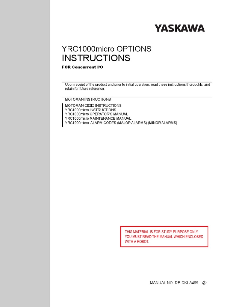 YRC1000micro Concurrent I/O Instructions | PDF | Input/Output | Computer Program