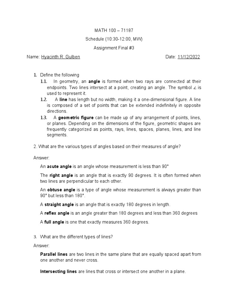 AF3 | PDF | Line (Geometry) | Angle