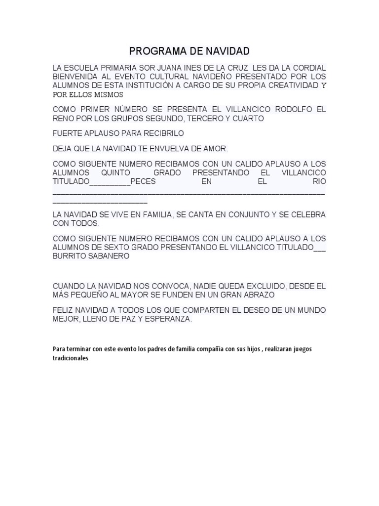 Evento Cultural Navideño Escolar | PDF | Ciencias sociales | Viajes y turismo