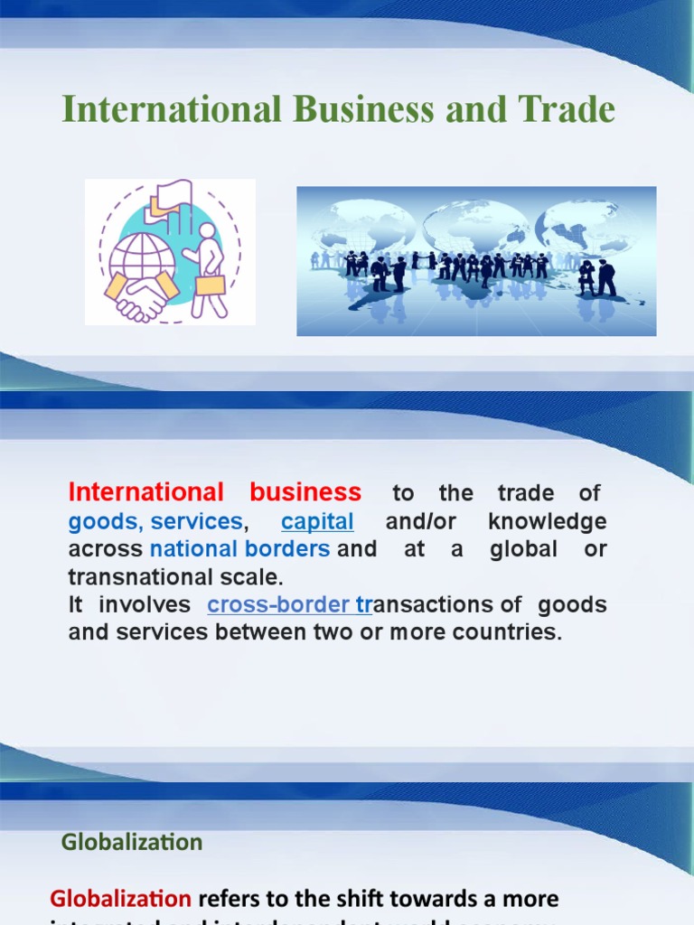 International Business Trade Lesson 1 | PDF | Non Tariff Barriers To ...