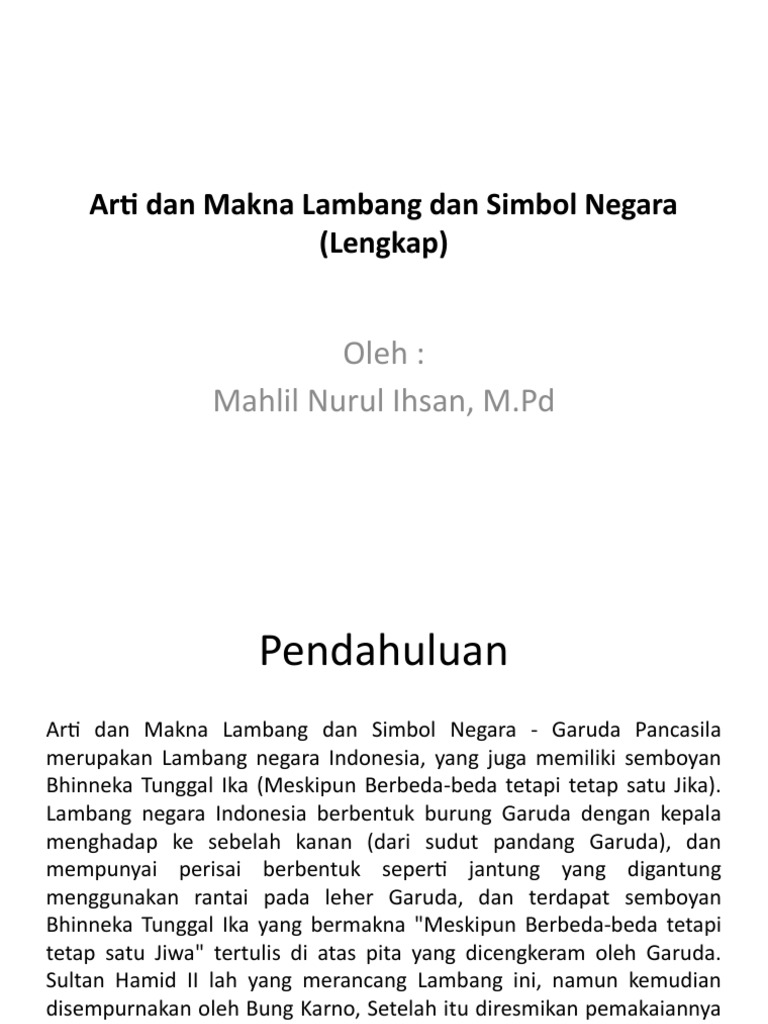 Arti dan Makna Lambang Negara Indonesia | PDF | Filsafat