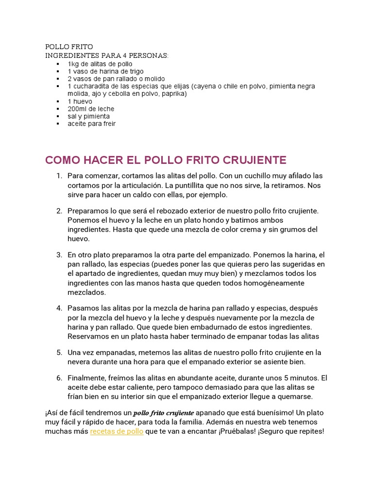 Pollo Frito | PDF