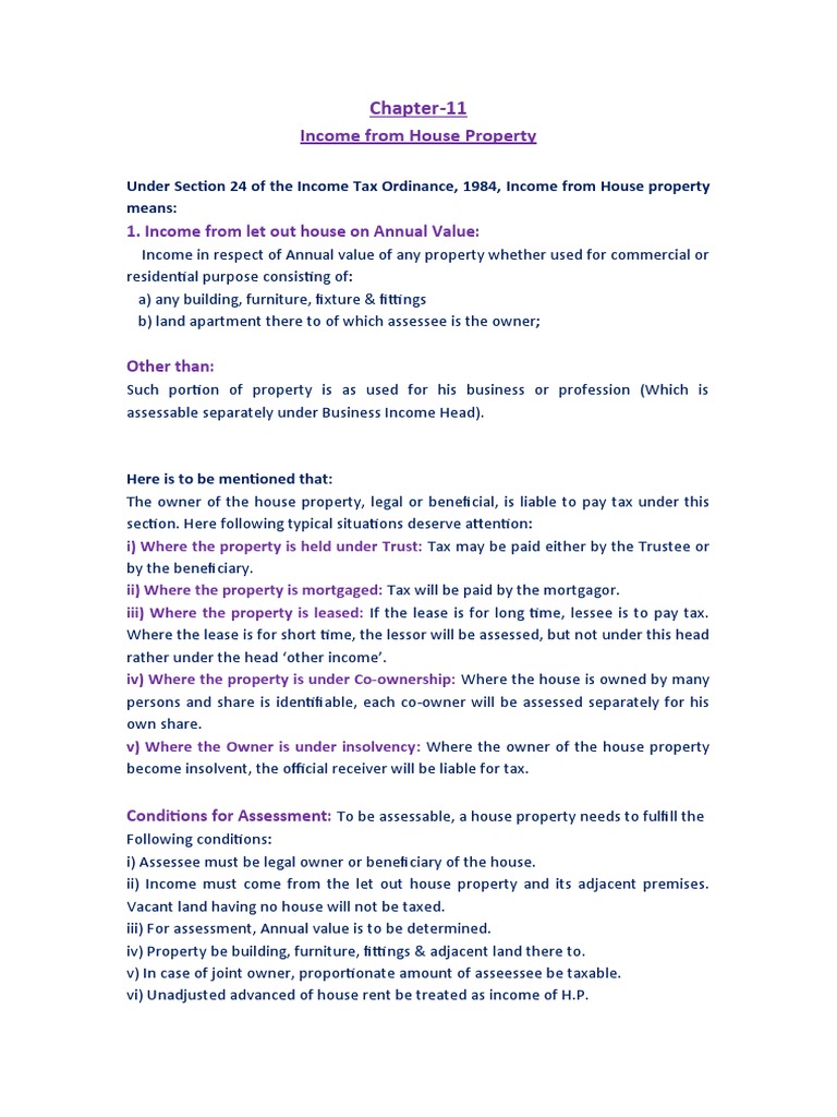 Tax Guide: Income from House Property | PDF | Expense | Taxes