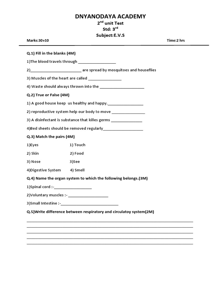 STD 3 Evs | PDF | Medical Specialties | Anatomy