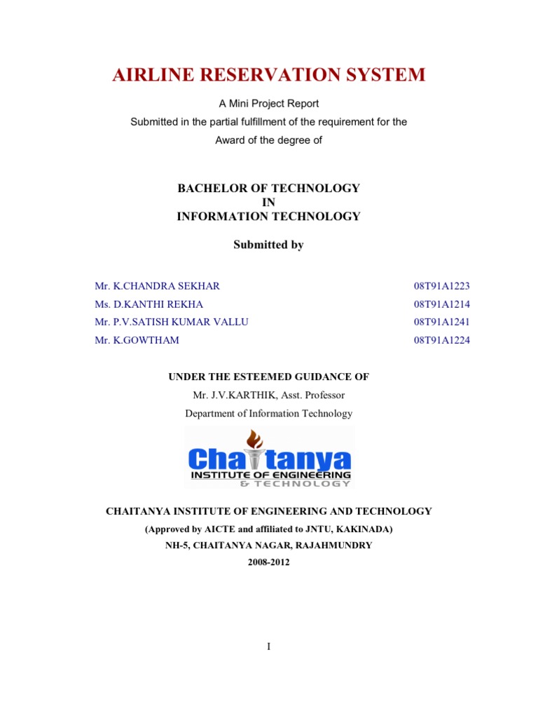 Airline Reservation System Mini Project | PDF | Unified Modeling ...