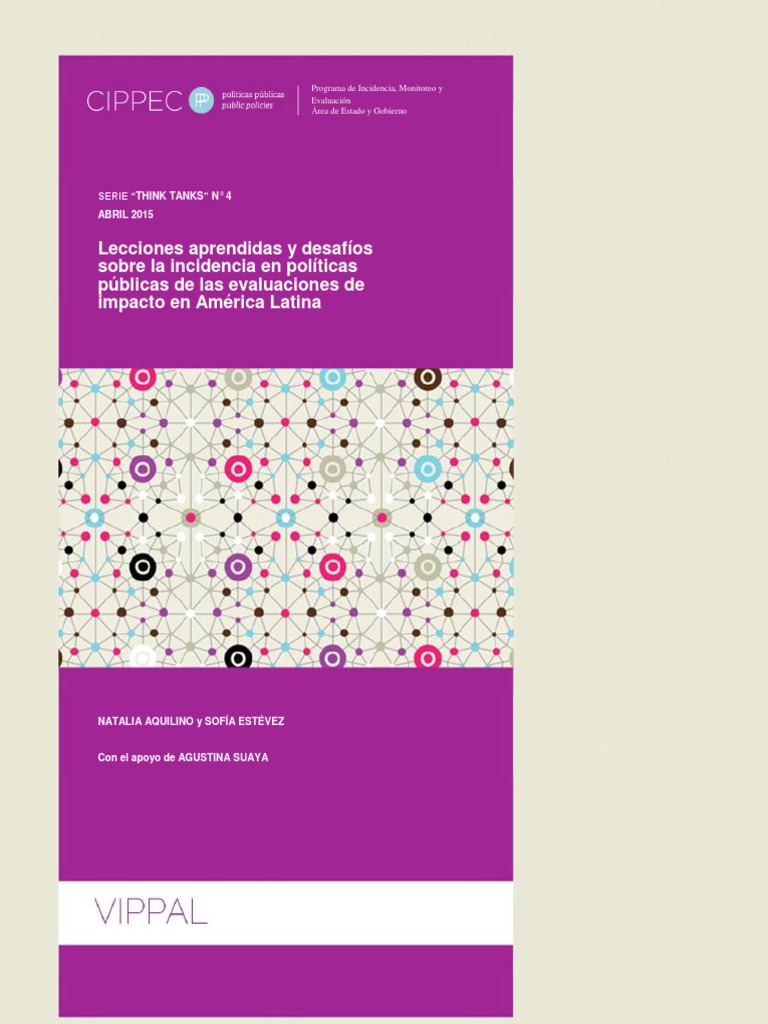 Lecciones Aprendidas y Desafíos Sobre La Incidencia en Políticas Públicas de Las Evaluaciones de ...
