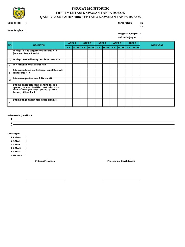 Form Penilaian Penerapan KTR | PDF