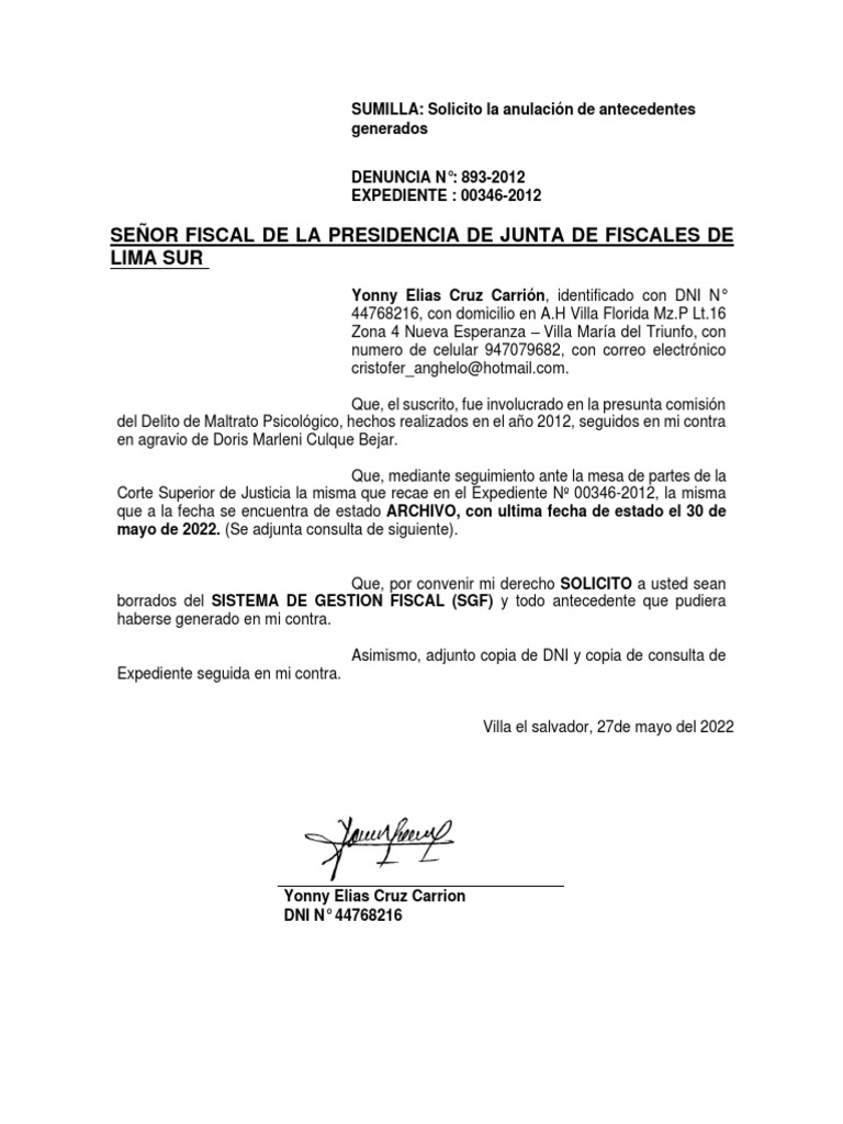 Solicitud Presidencia | PDF