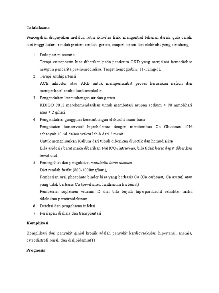 Tatalaksana Komplikasi Prognosis Ckd V Anemia Pdf
