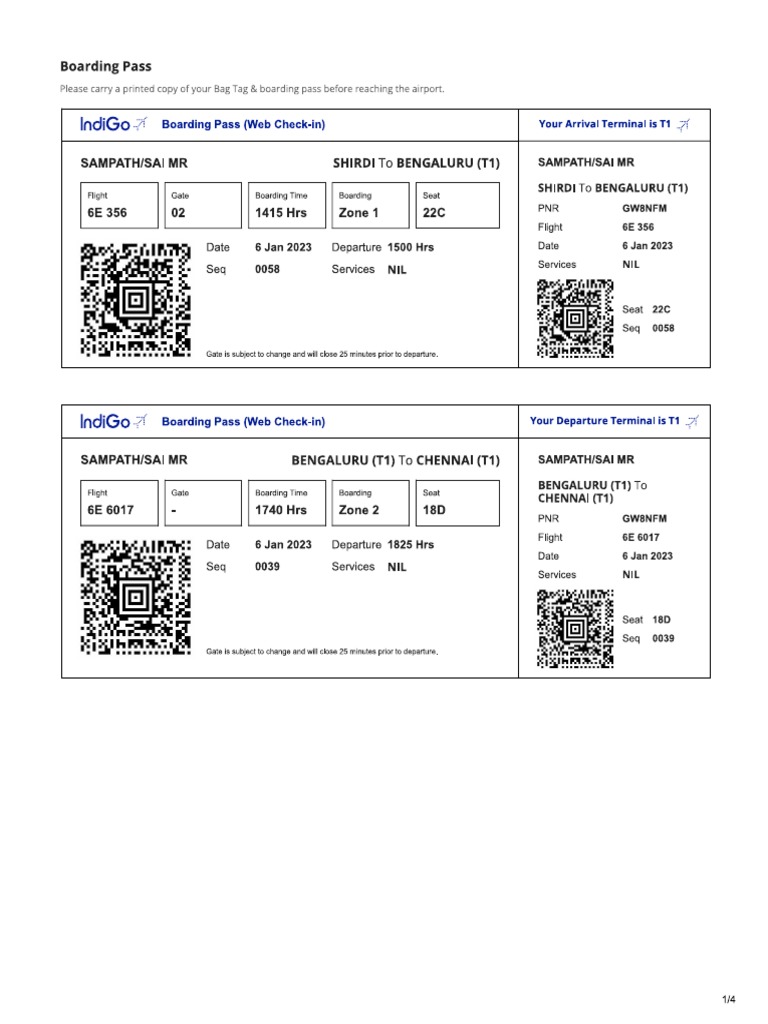 Return Boarding Pass | PDF