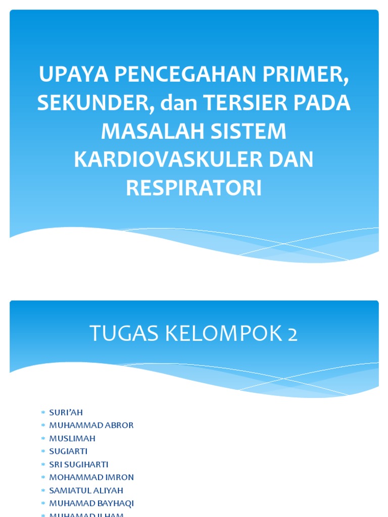 Upaya Pencegahan Primer, Sekunder, Dan Tersier | PDF