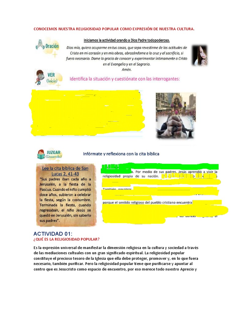 Conocemos Nuestra Religiosidad Popular Como Expresión de Nuestra ...