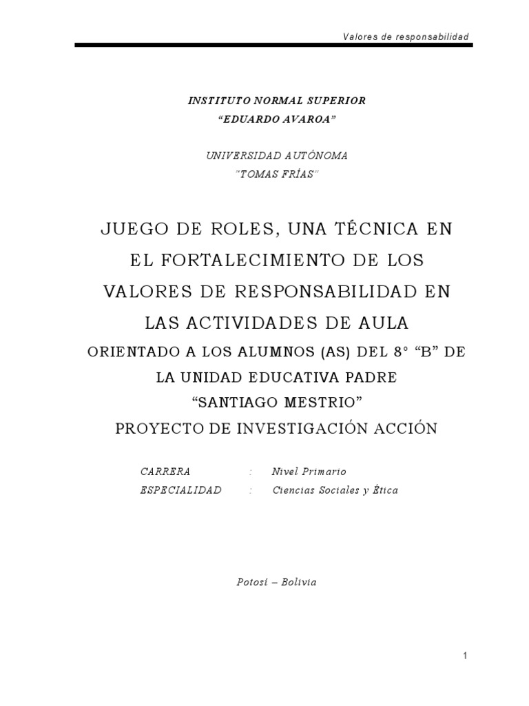 Proyecto Valores | PDF | Aprendizaje | Actitud (psicología)