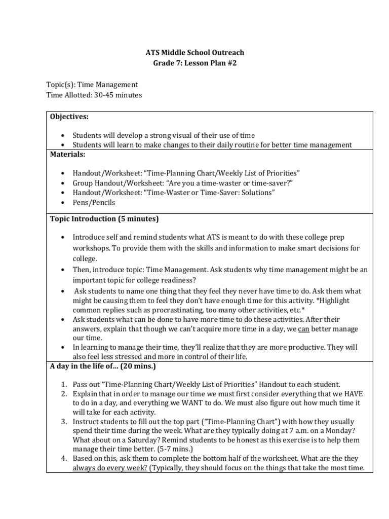 7th Grade Lesson Plan | PDF