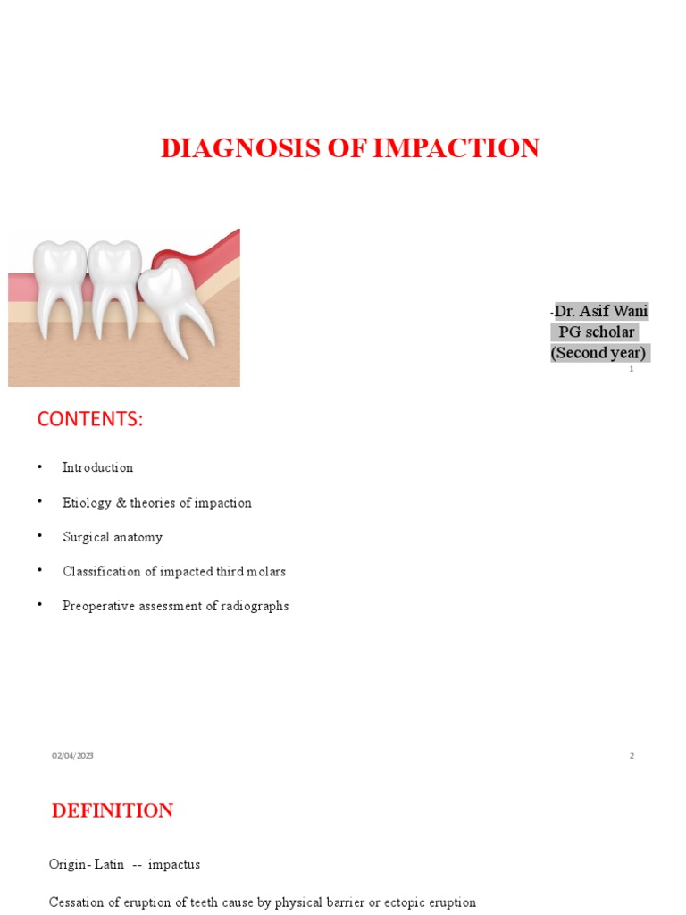 Diagnosis of Impaction | PDF | Tooth | Anatomy