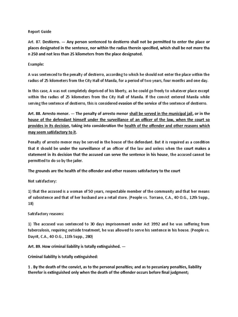 Guide to Penalties and Extinction of Criminal Liability | PDF | Pardon ...