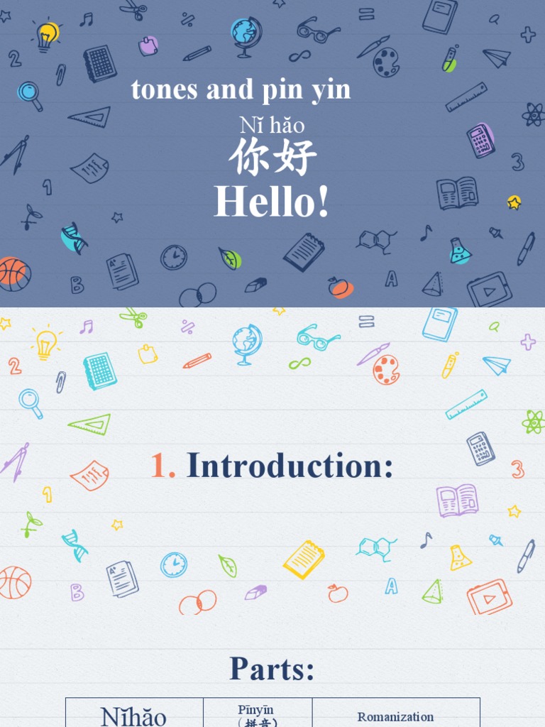 Mandarin Lesson 1 Prepared by Chu | PDF | Pinyin | Mandarin Chinese