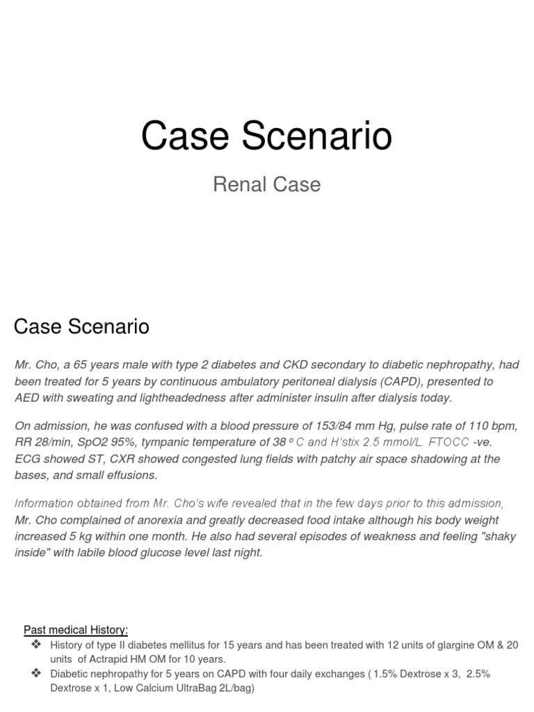 Medical Scenario 5 | PDF | Diseases And Disorders | Kidney