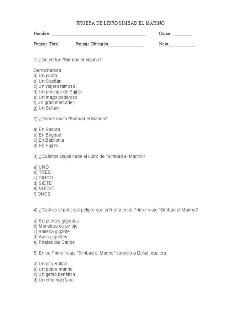 Simbad o Marujo Traduzir | PDF