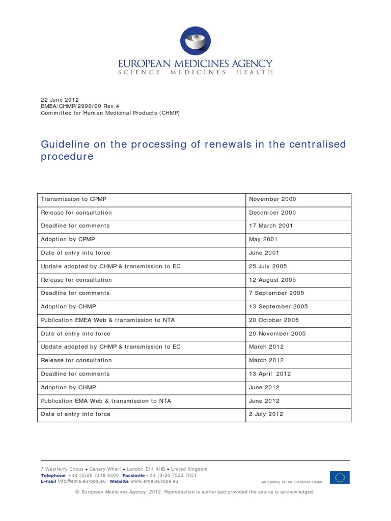 Guideline Processing Renewals Centralised Procedure - en | PDF ...