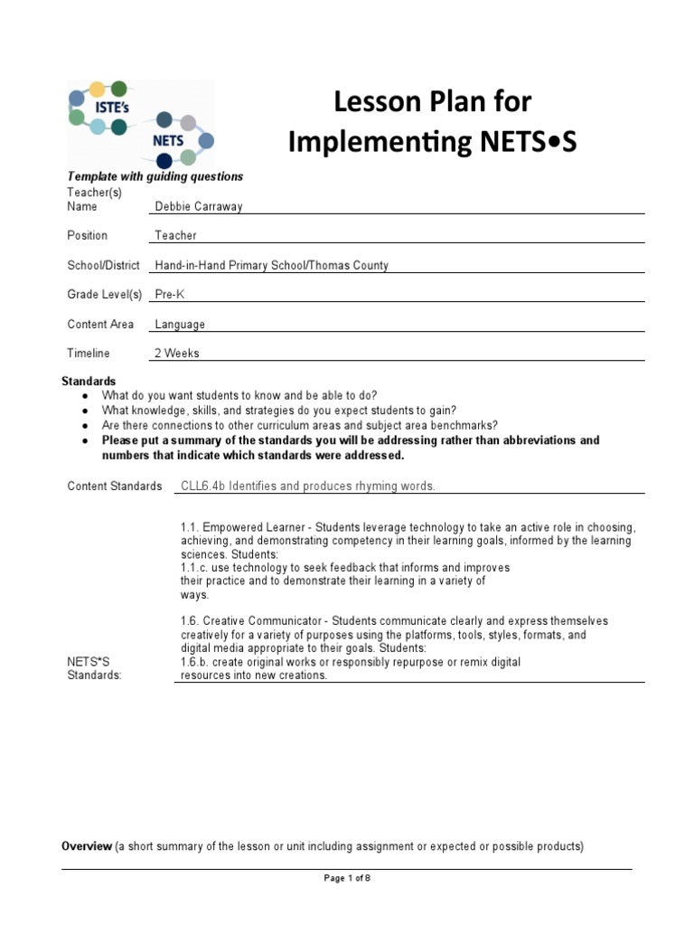 Itec 7430 Lesson Plan | PDF | Learning | Cognition