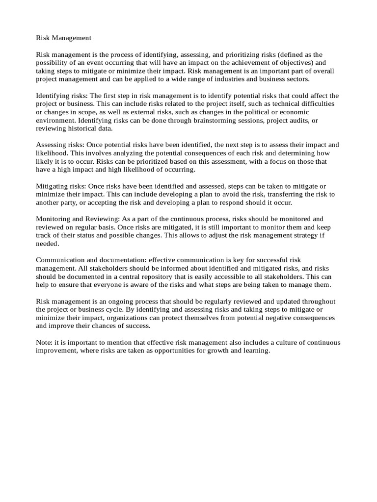 Risk Management | PDF | Risk Management | Risk Risk Management | PDF | Risk Management | Risk