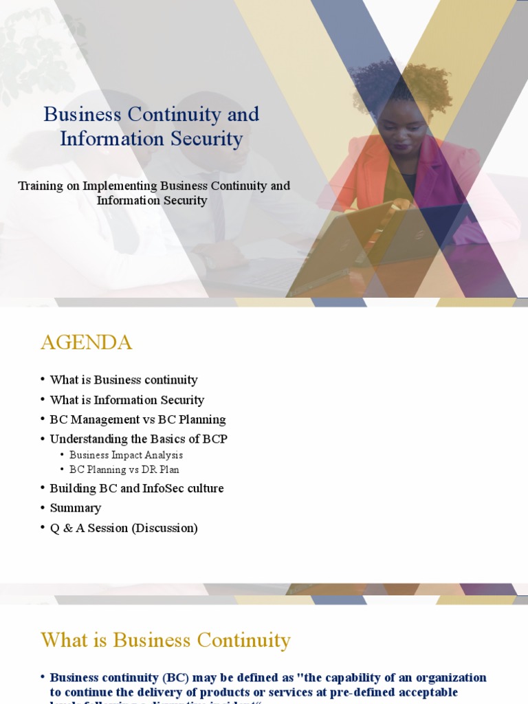 Business Continuity & InfoSec Training | PDF | Information Security | Disaster Recovery
