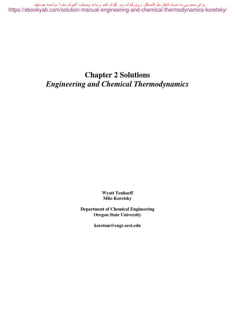 Thermodynamics Solutions Guide | PDF | Evaporation | Enthalpy