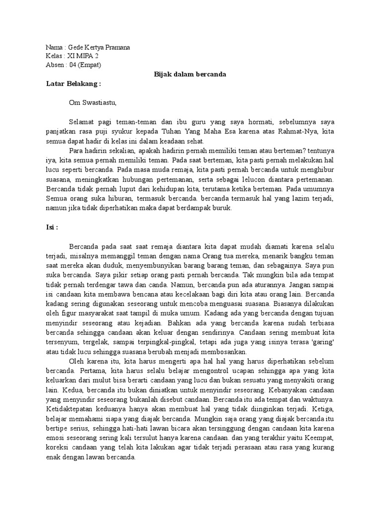 Bijak Dalam Bercanda | PDF