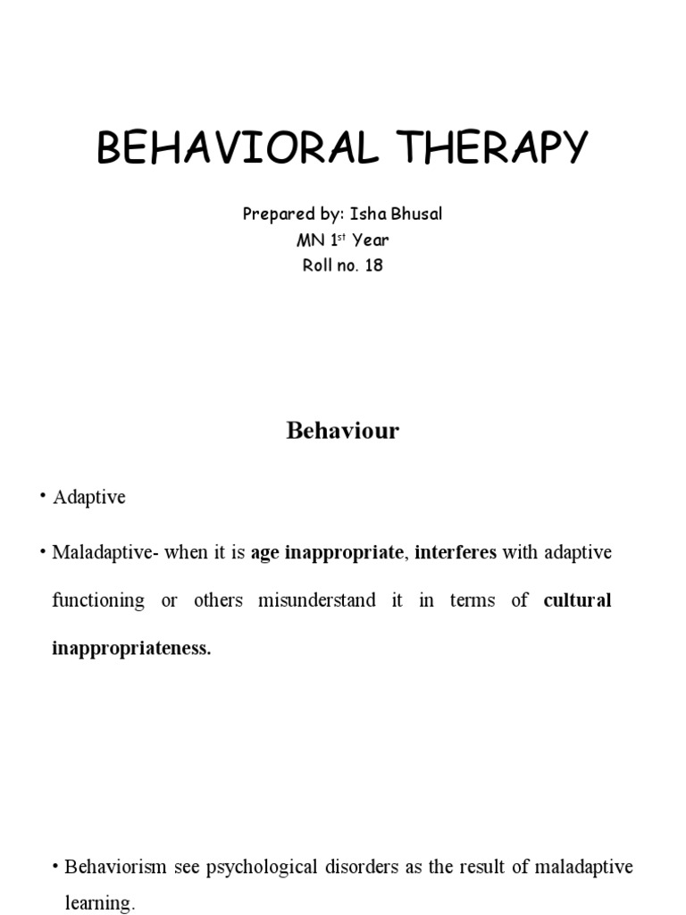 Behavioral Therapy | Download Free PDF | Behaviour Therapy | Psychotherapy
